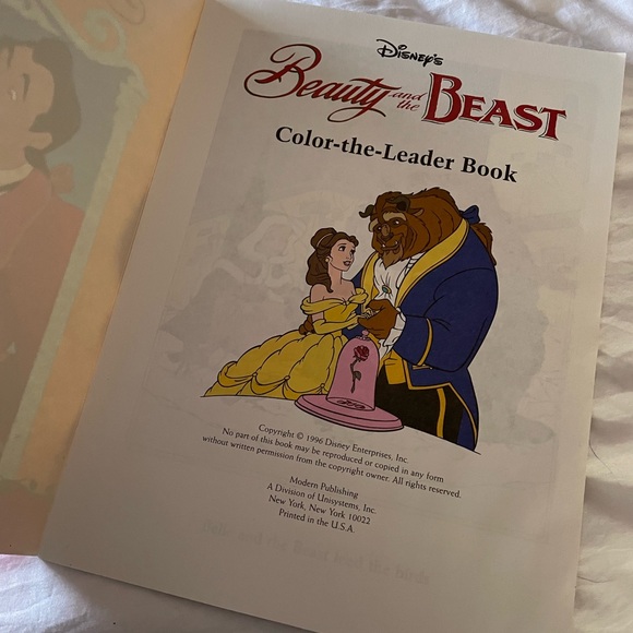 Disney | Other | Vintage 9s Disney Beauty And The Beast Color The ...